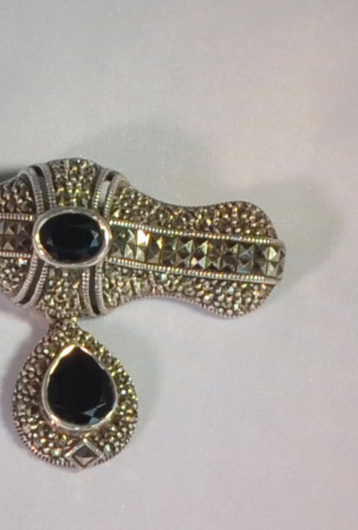 Vintage STERLING JUDITH JACK Pin Onyx Art Deco Signed - Etsy