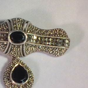 Vintage STERLING JUDITH JACK Pin Onyx Art Deco Signed - Etsy