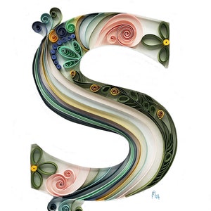 Quilled Letter S - Modern Paper Art - Etsy