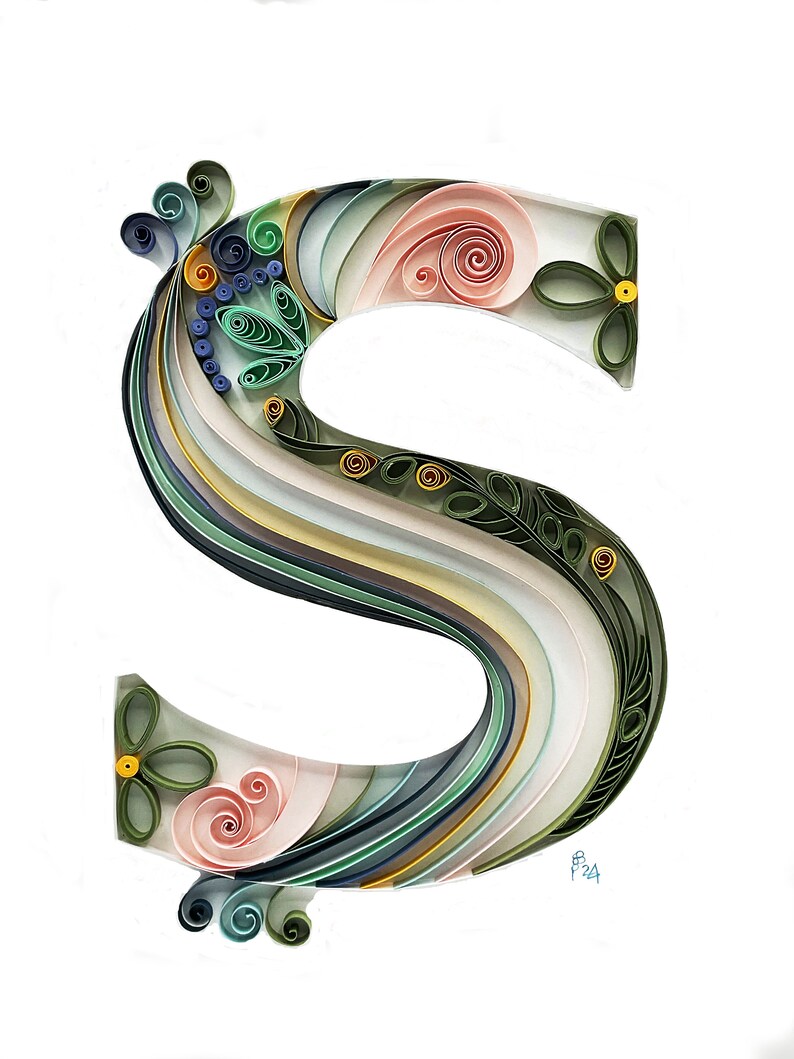 Quilled Letter S - Modern Paper Art - Etsy