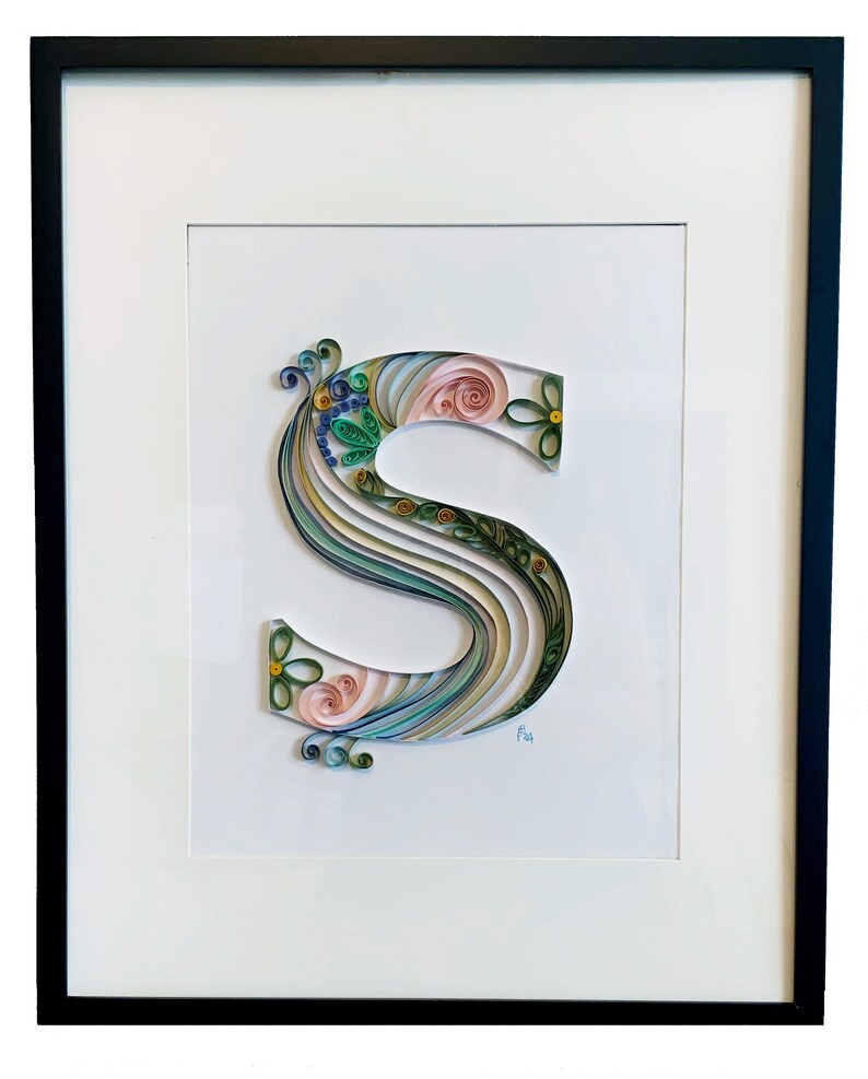 Quilled Letter S - Modern Paper Art - Etsy