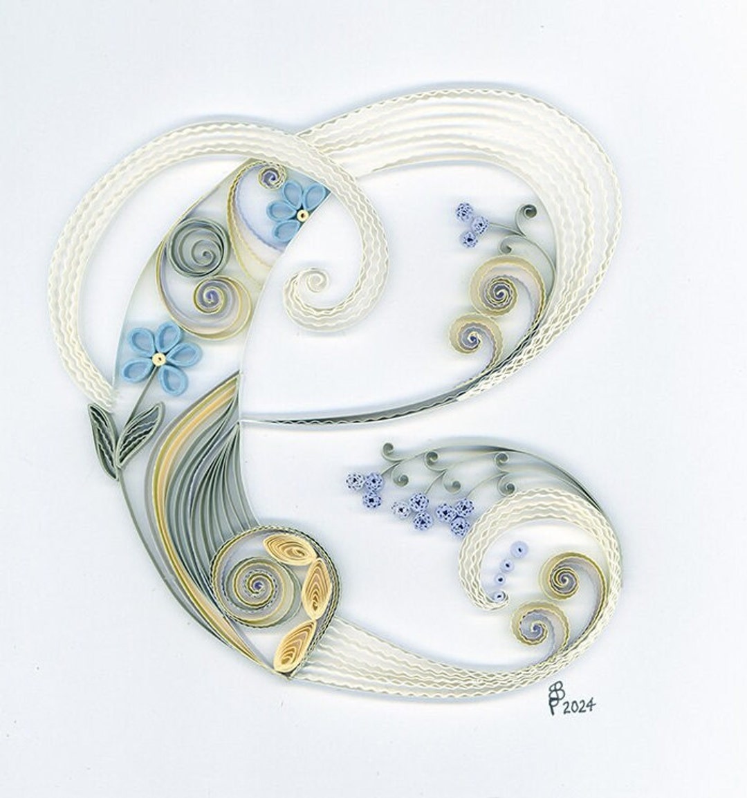 Quilled Letter C Original Modern Quilling - Etsy