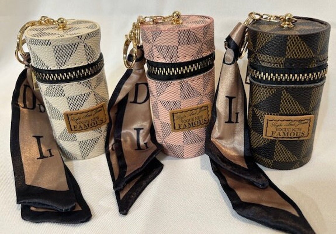 Womens Luxury Lipstick Case, Chapstick Case, Bucket Coin Purse Zippered ...