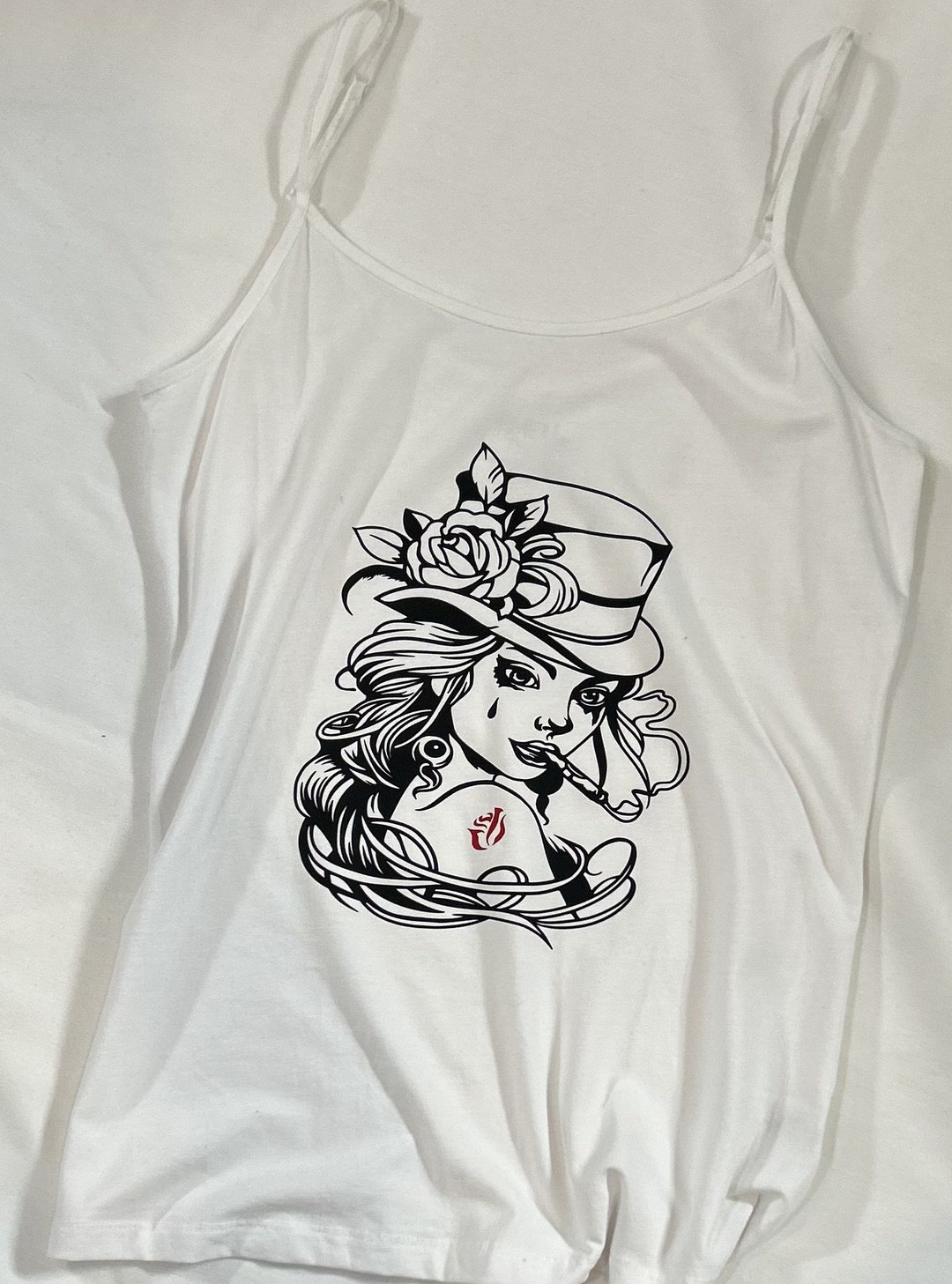 Cami Tank Top Latin Steampunk Alice White Tank Top - Etsy