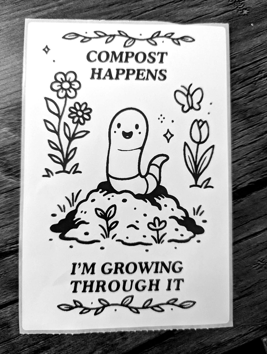 BIG FAT Garden Stickers for Positivity and Puns (set of 3) Thermal ...