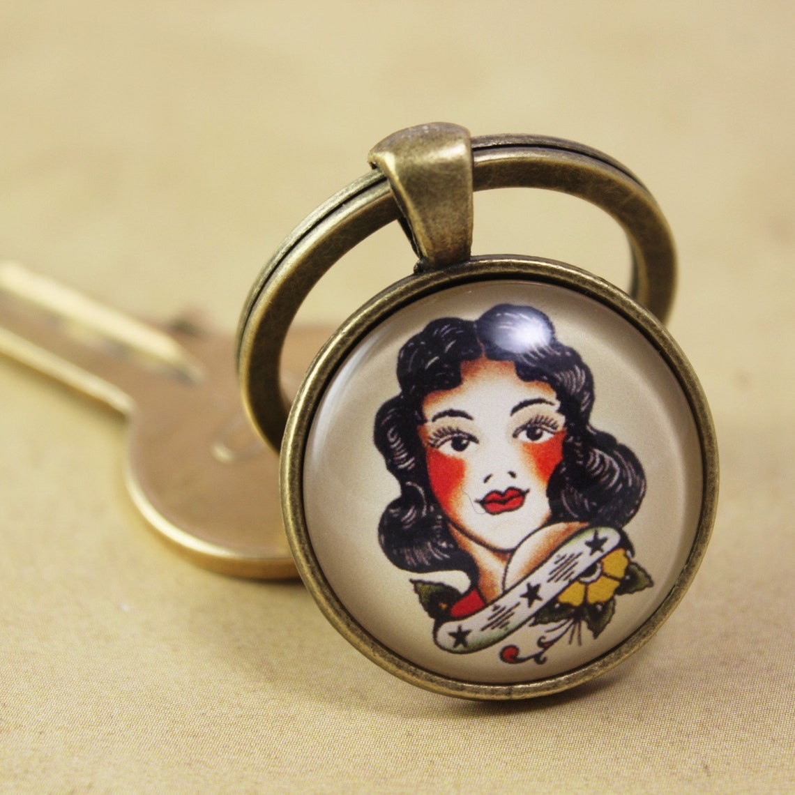 Sailor Jerry Keyring Pinup Keyring Rockabilly Keychain - Etsy