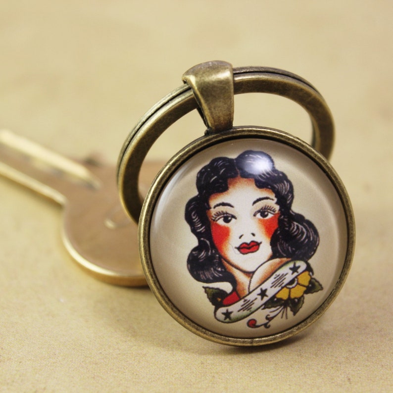 Sailor Jerry Keyring, Pinup Keyring, Rockabilly Keychain, Lanyard ...