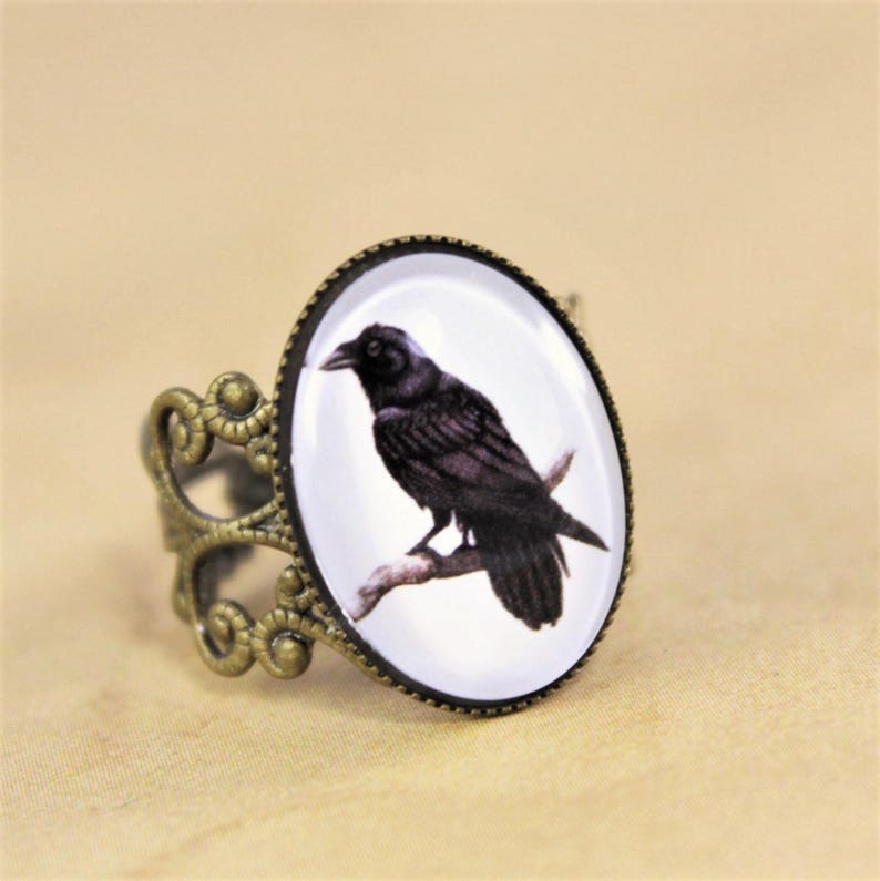Raven Ring Steampunk Ring Crow Ring Bird Ring Vintage - Etsy