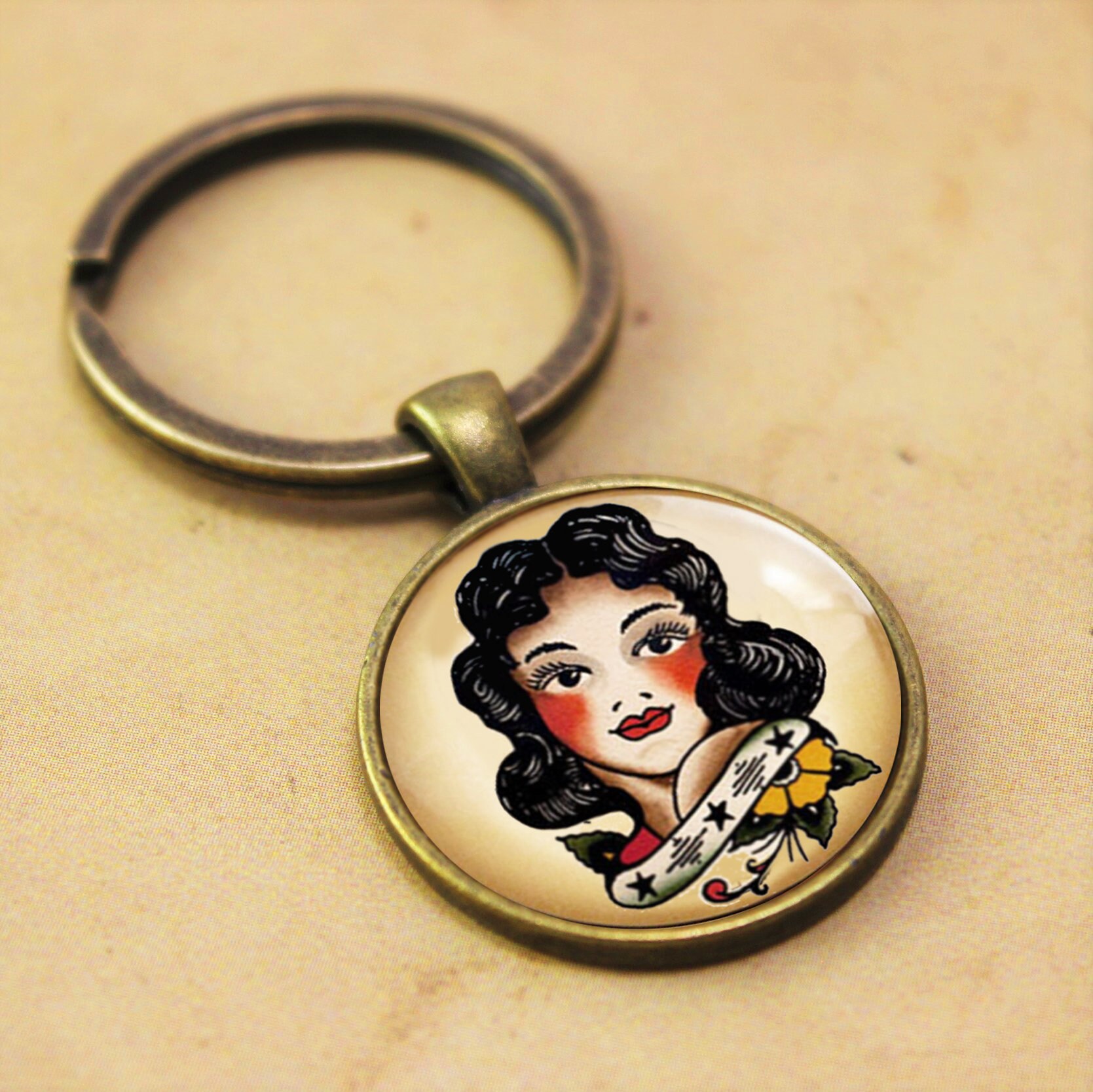Sailor Jerry Keyring, Pinup Keyring, Rockabilly Keychain, Lanyard ...