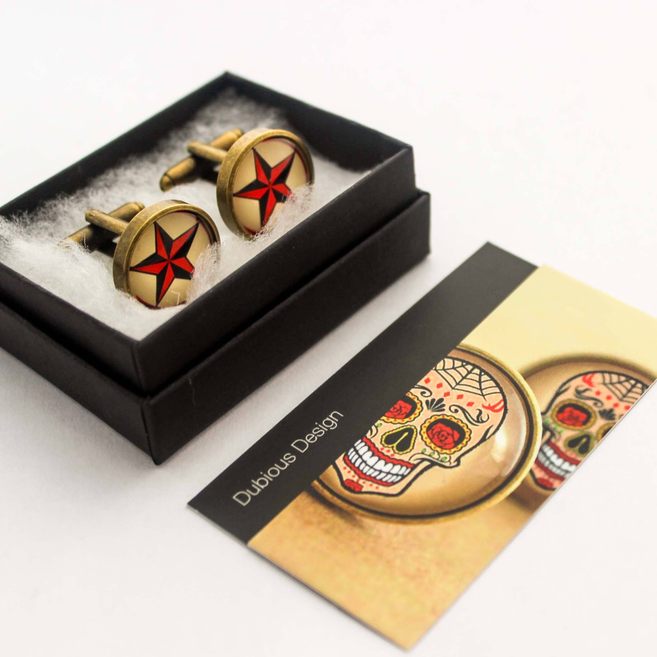 Pirate Girl Cufflinks Sailor Jerry Stainless Steel Nautical - Etsy UK