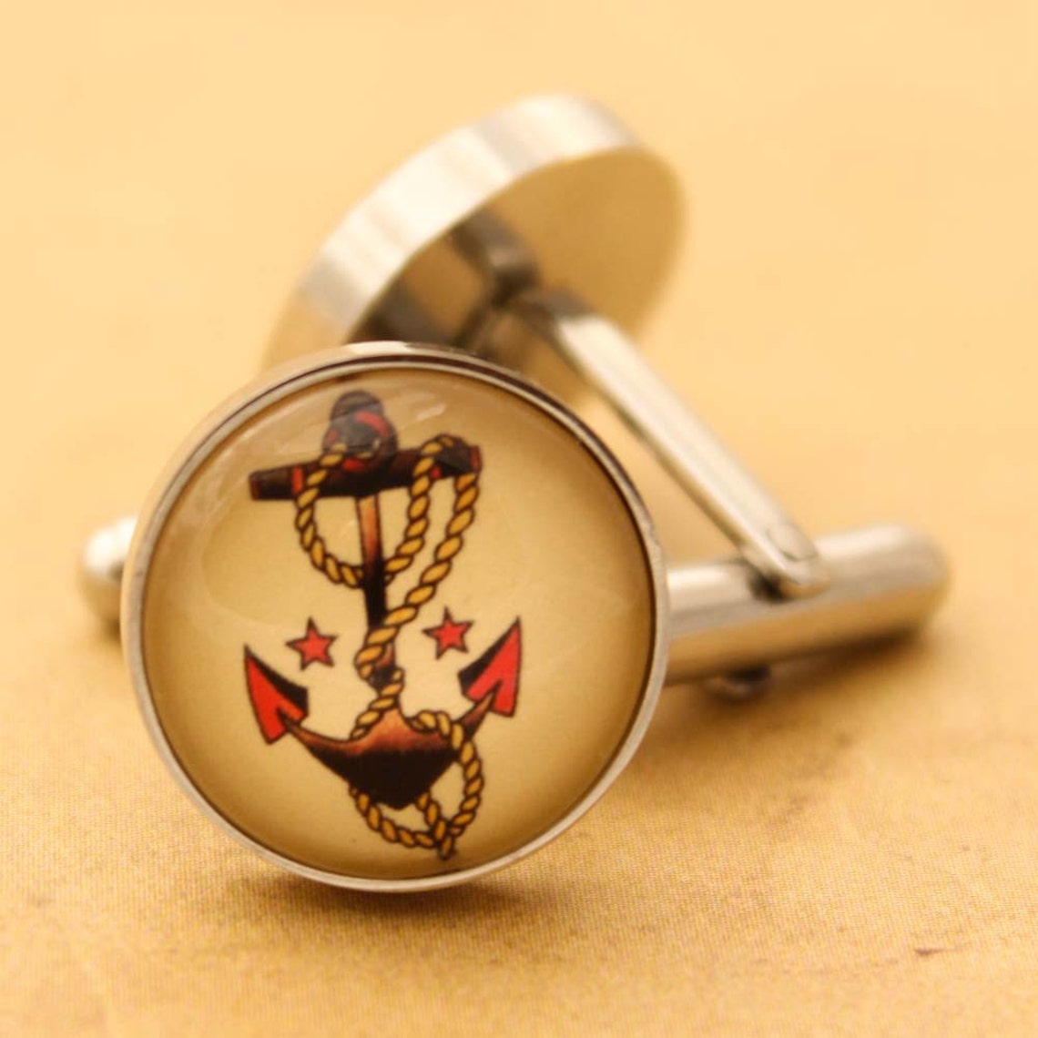 Silver Anchor Cufflinks Stainless Steel Cufflinks Nautical - Etsy UK