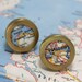 Personalised Map Cufflinks Real Vintage Map Brass Cufflinks - Etsy UK