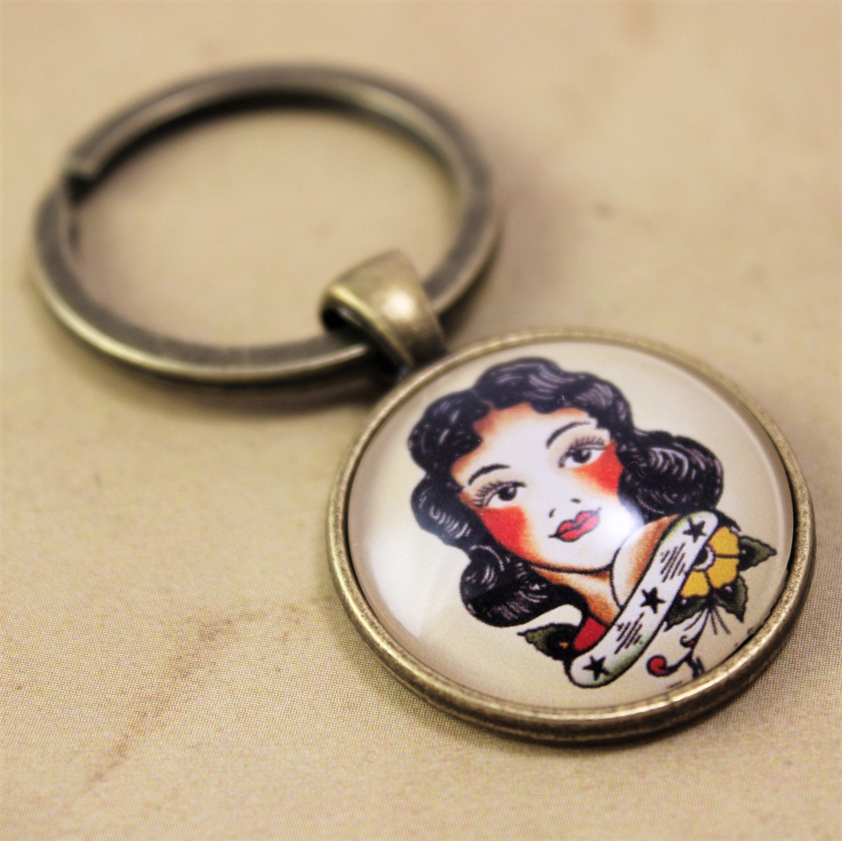 Sailor Jerry Keyring, Pinup Keyring, Rockabilly Keychain, Lanyard ...
