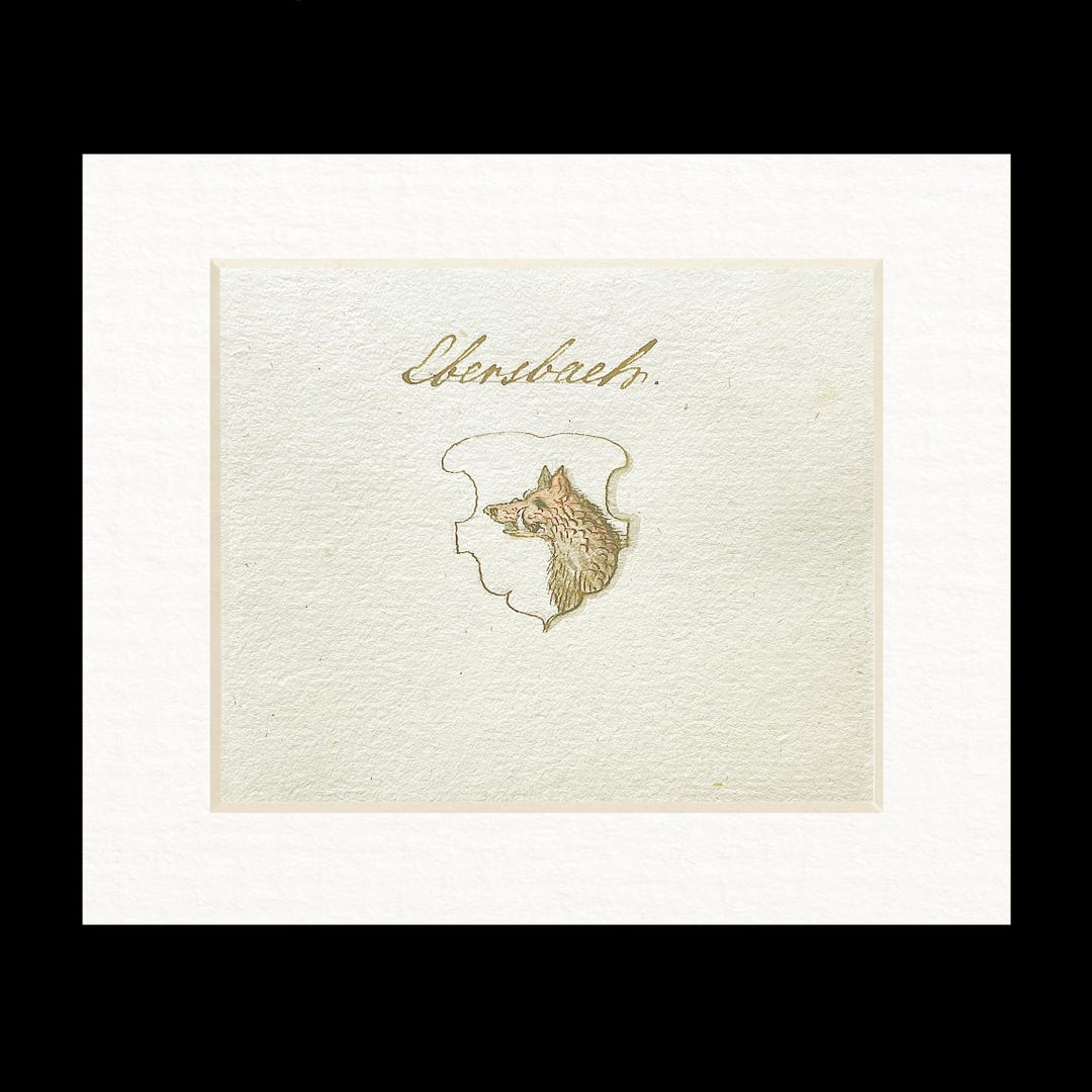 Hand Painted Family Crest-1700's Rare and Charming Hand Drawn & Hand ...