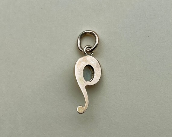 Antique Gold Opal Charm-Question Mark - Gem