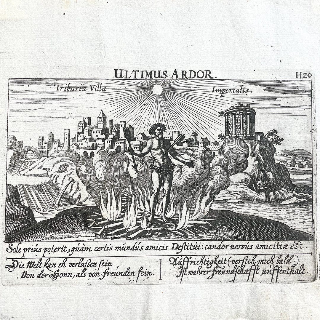 Baroque 17th C Engraving by Daniel Meisner-'ultimus Ardor' - Etsy