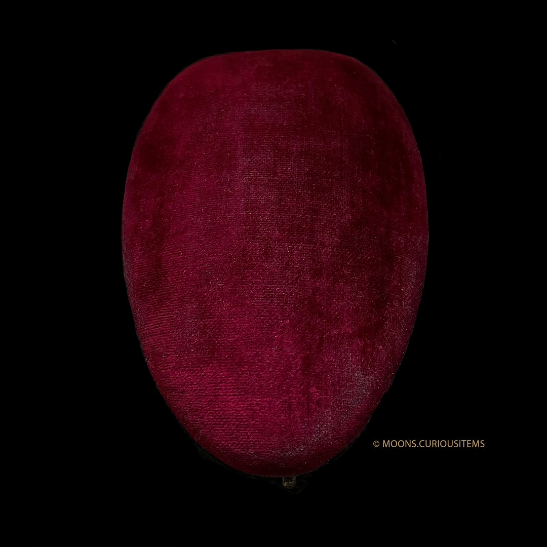 Antique Maroon Velvet Box -egg Shaped - Etsy