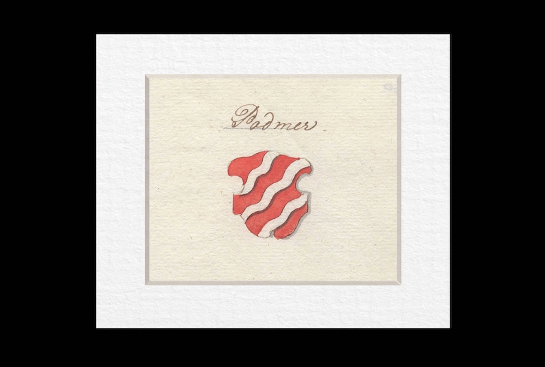 Hand Drawn Family Crest-1700's rare and Charming Hand - Etsy