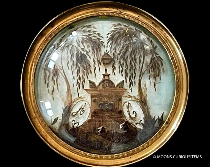 Victorian Hair Art Mourning Picture-lovely Outdoor Scene - Etsy