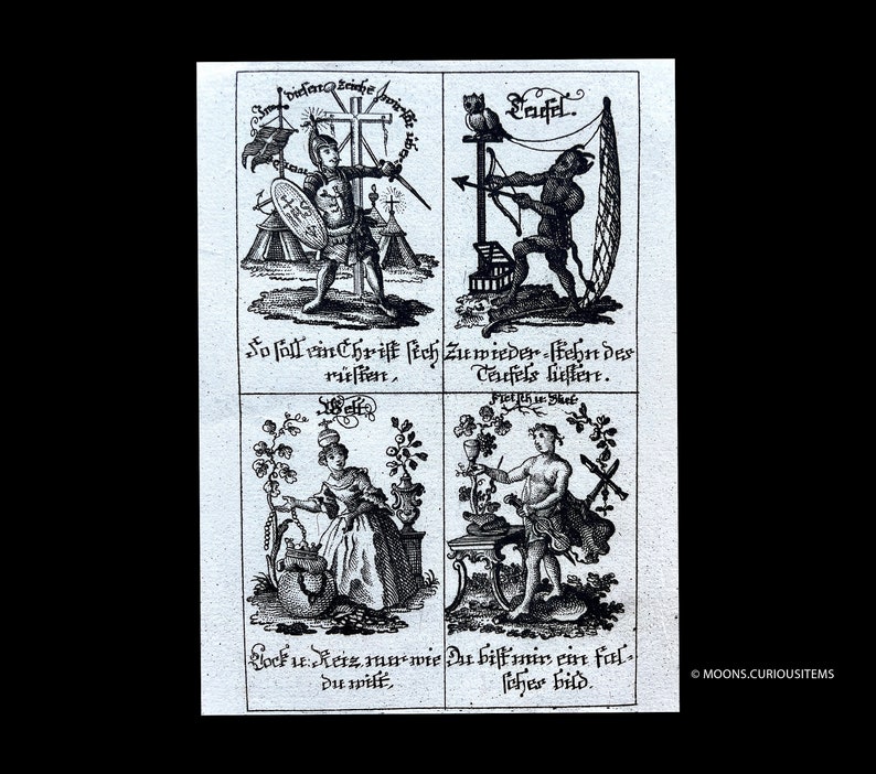 Rare Antique Copper Engraving-1700's the Devil & Other - Etsy