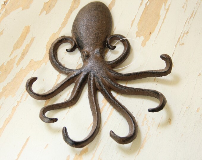 NWT Cast Iron Nautical Octopus Hook Coat Hanger Beach Sealife Summer - Etsy