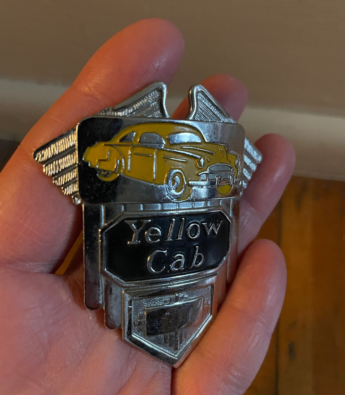 Very Vintage Yellow Cab Hat Pin Badge - Etsy