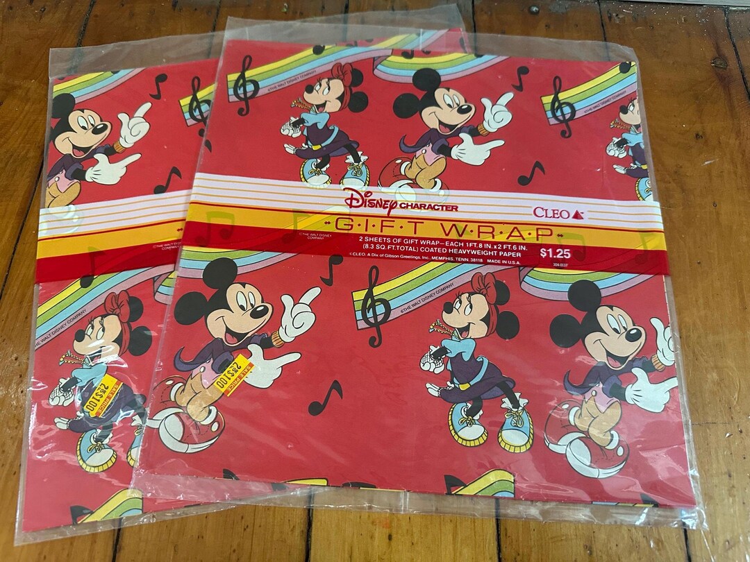 Vintage Disney Mickey and Minnie Wrapping Paper - Etsy