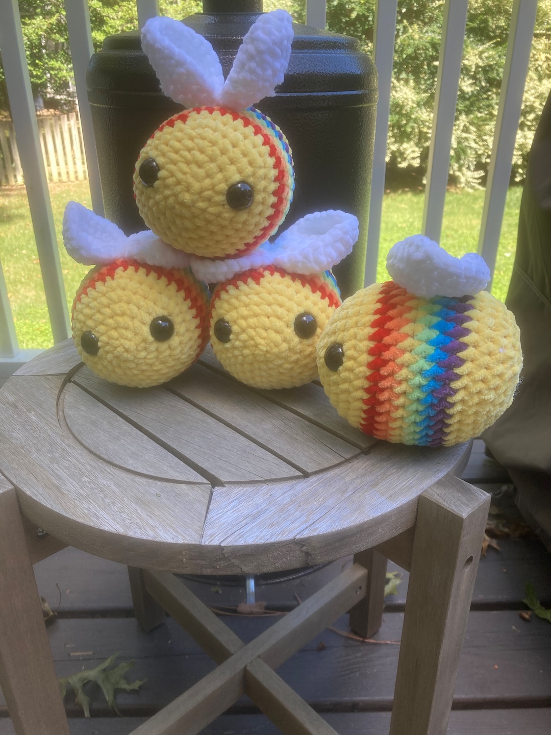 Handmade Crochet Rainbow Bee - Kaytedids Pattern - Etsy