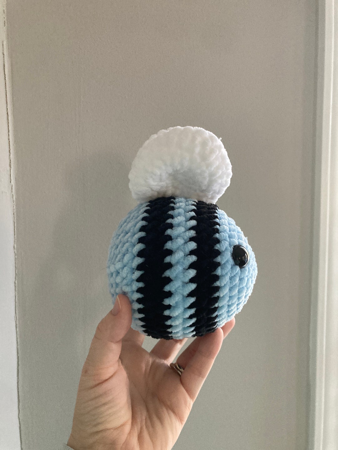 Handmade Crochet Light Blue Bee - Etsy