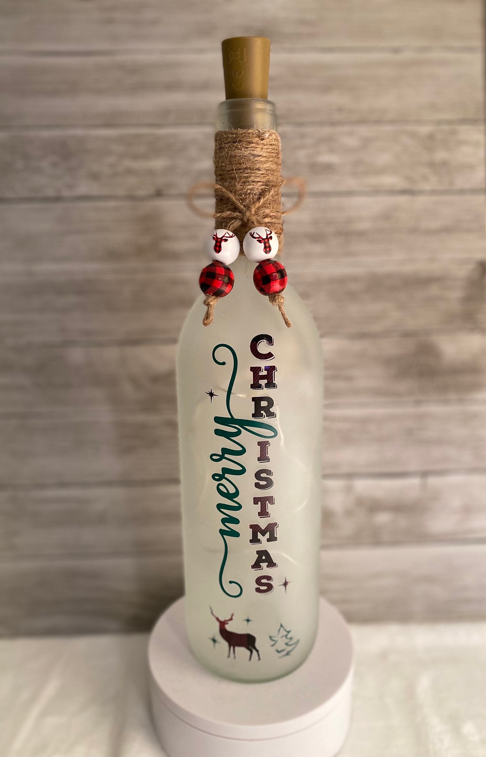 Christmas Wine Bottle With Ferry Lights - Etsy