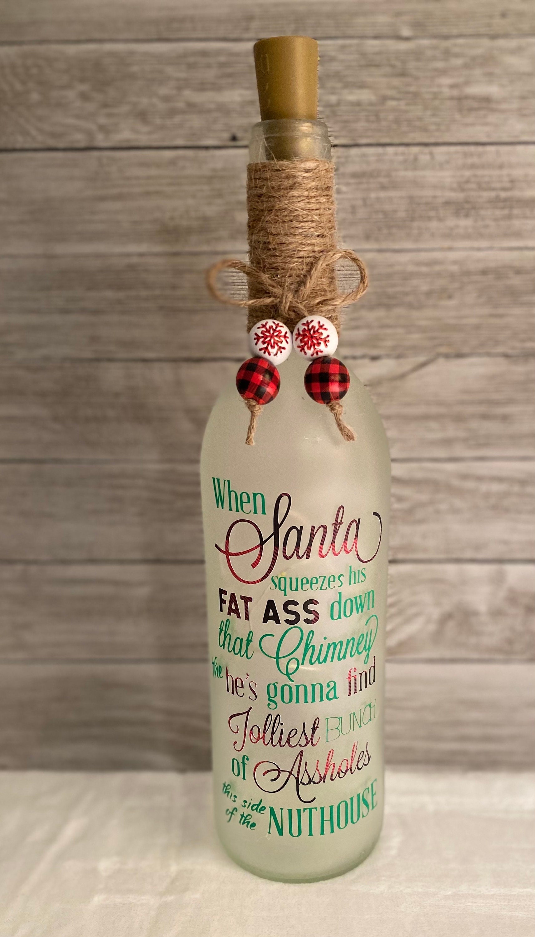 Christmas Wine Bottle With Ferry Lights - Etsy