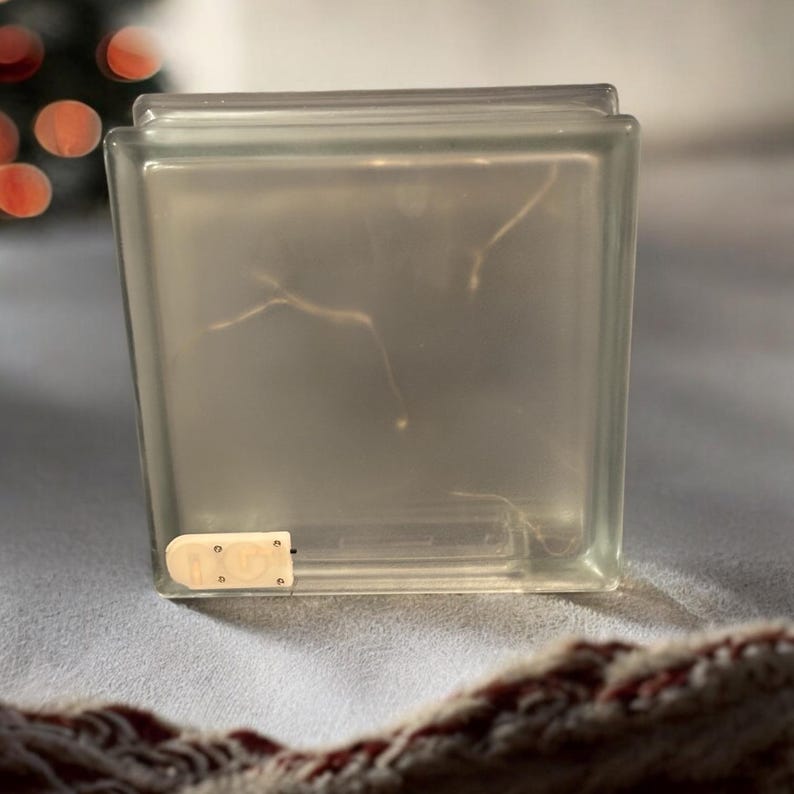 Glass Block With Lights, “i’ll Be Home for Christmas” Glass Block With ...