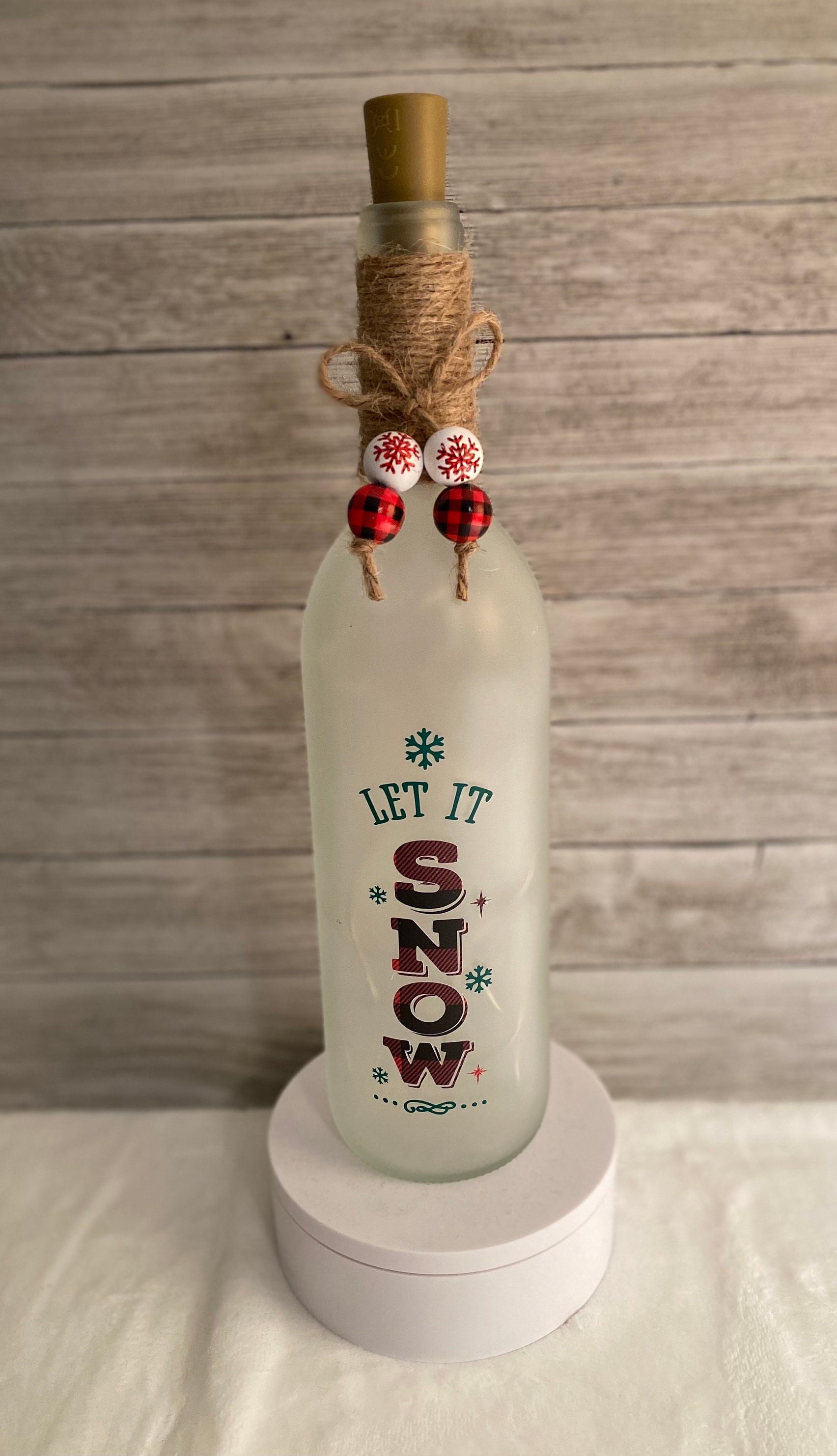 Christmas Wine Bottle With Ferry Lights - Etsy