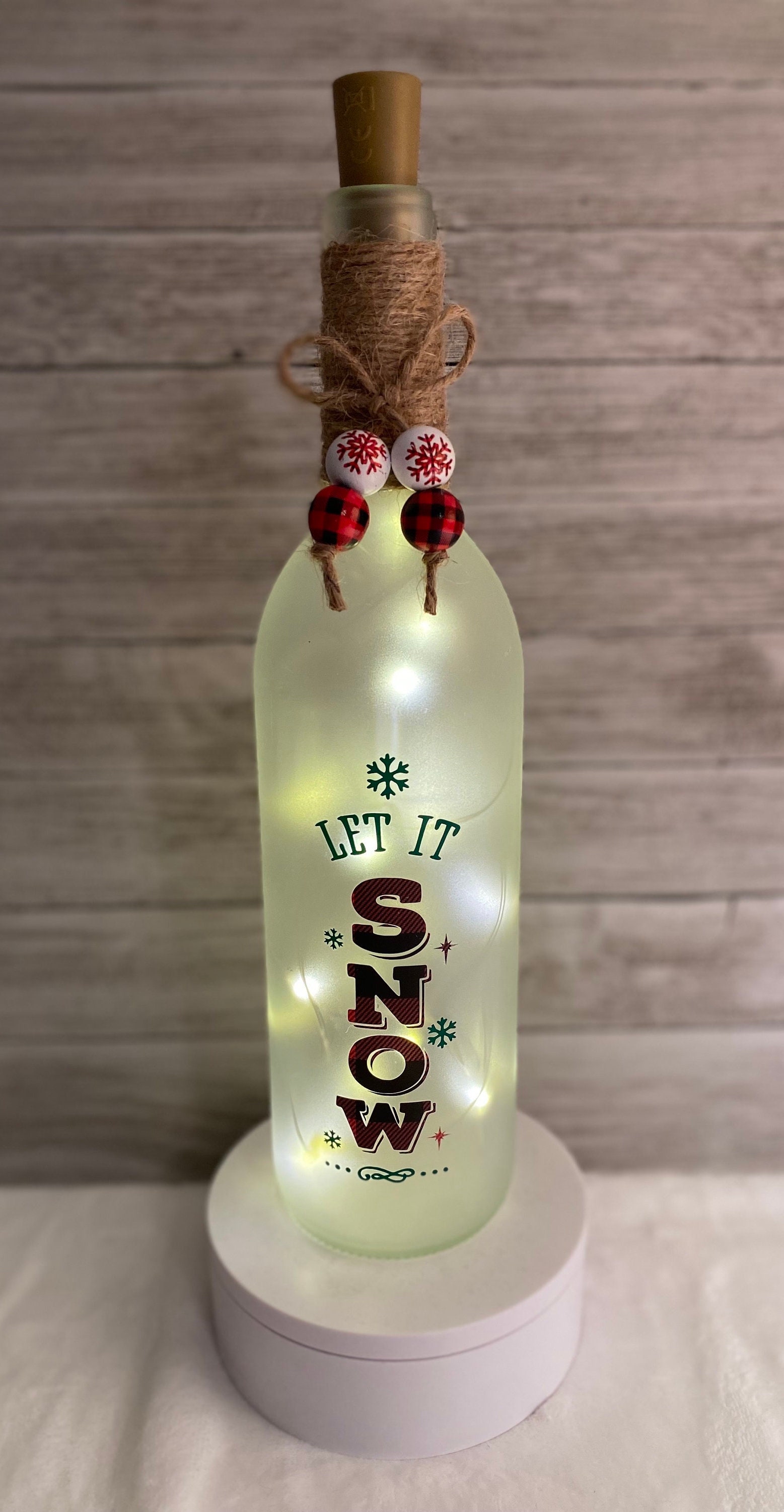 Christmas Wine Bottle With Ferry Lights - Etsy