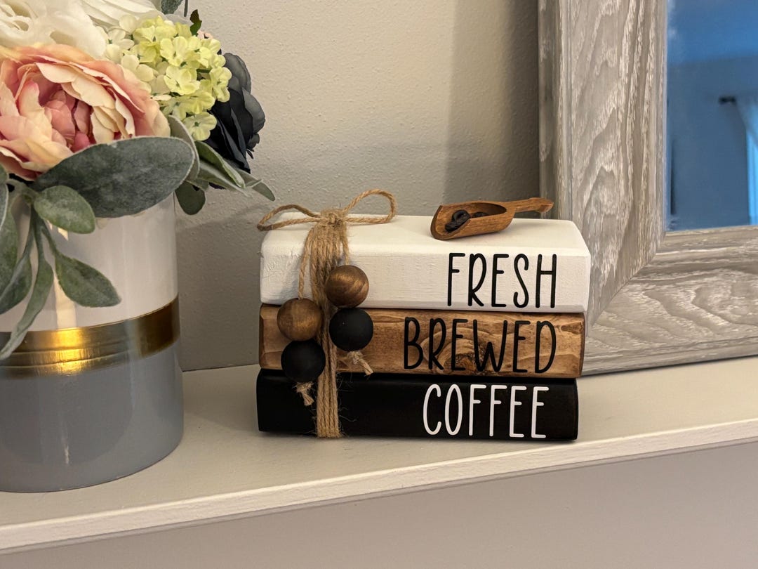 Fresh Brewed Coffee Faux Book Stack. - Etsy
