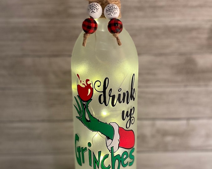 Christmas Wine Bottle With Ferry Lights - Etsy