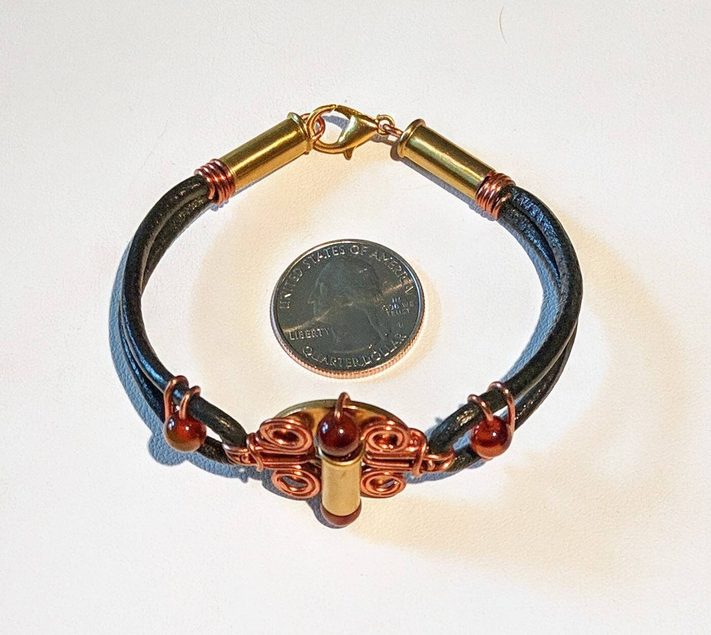 Leather Ammunition Bracelet/bullet Casing Bracelet - Etsy UK