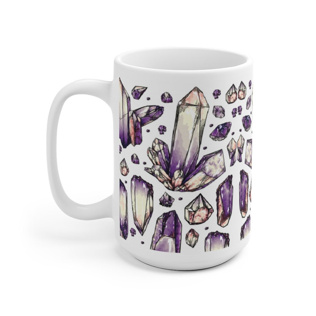 Amethyst Crystals Coffee Mug | Gift for Her, Gift for Him, Gift for ...