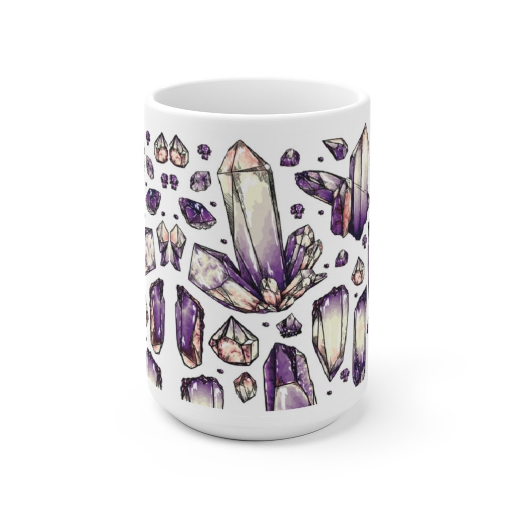 Amethyst Crystals Coffee Mug Gift for Her Gift for Him | Etsy