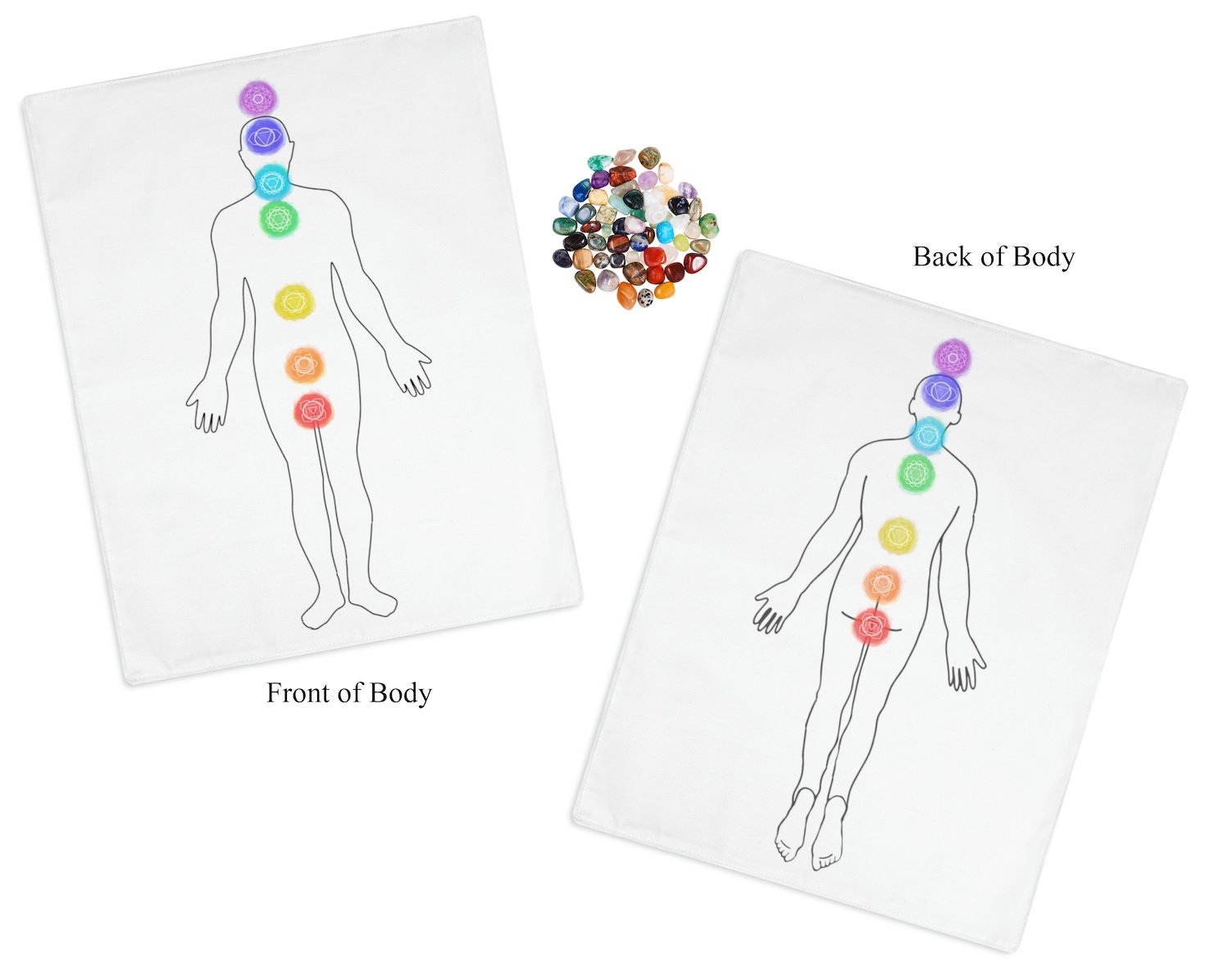 Front & Back of Body Distance Chakra Healing Mat Combo Pack, Front of ...