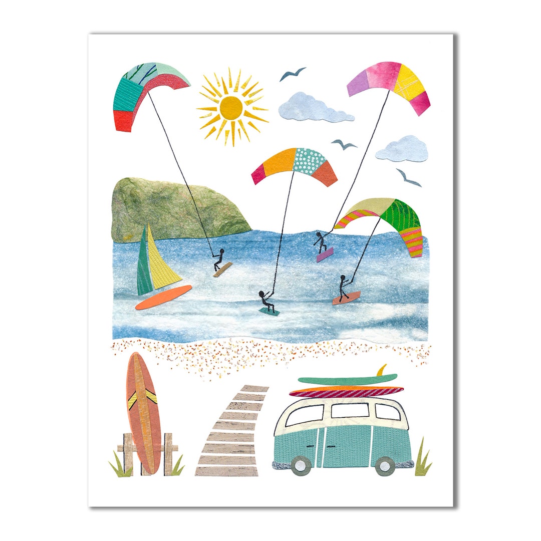 Kite Surfing Greeting Card Wind Surfing Card Surfing Card - Etsy