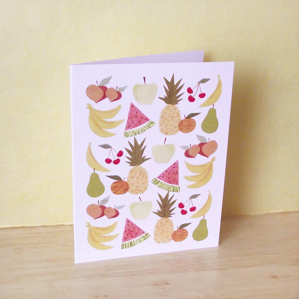 Fruit Greeting Card Tropical Fruit Card | Etsy