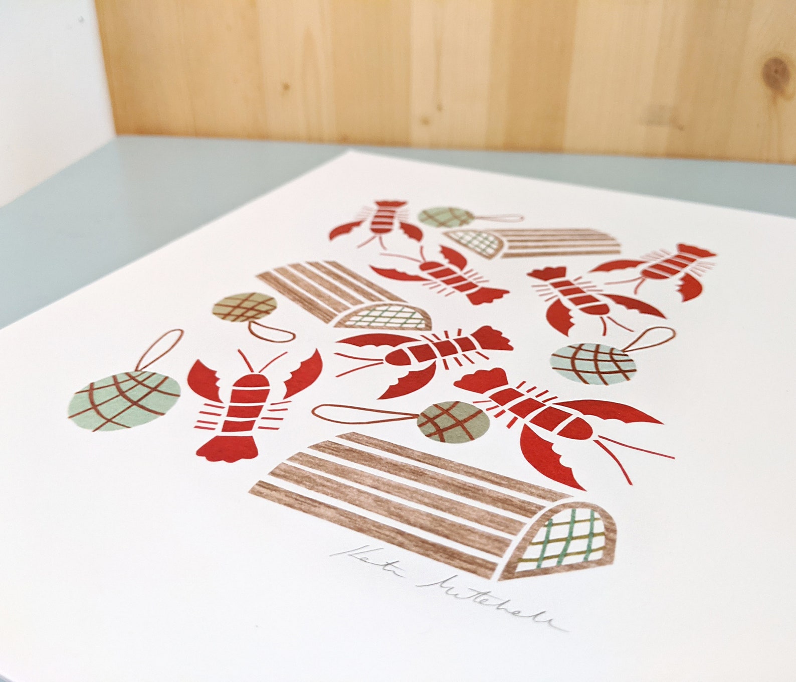 Lobsters 8x10 Digital Print Lobster Print Lobster Traps - Etsy UK