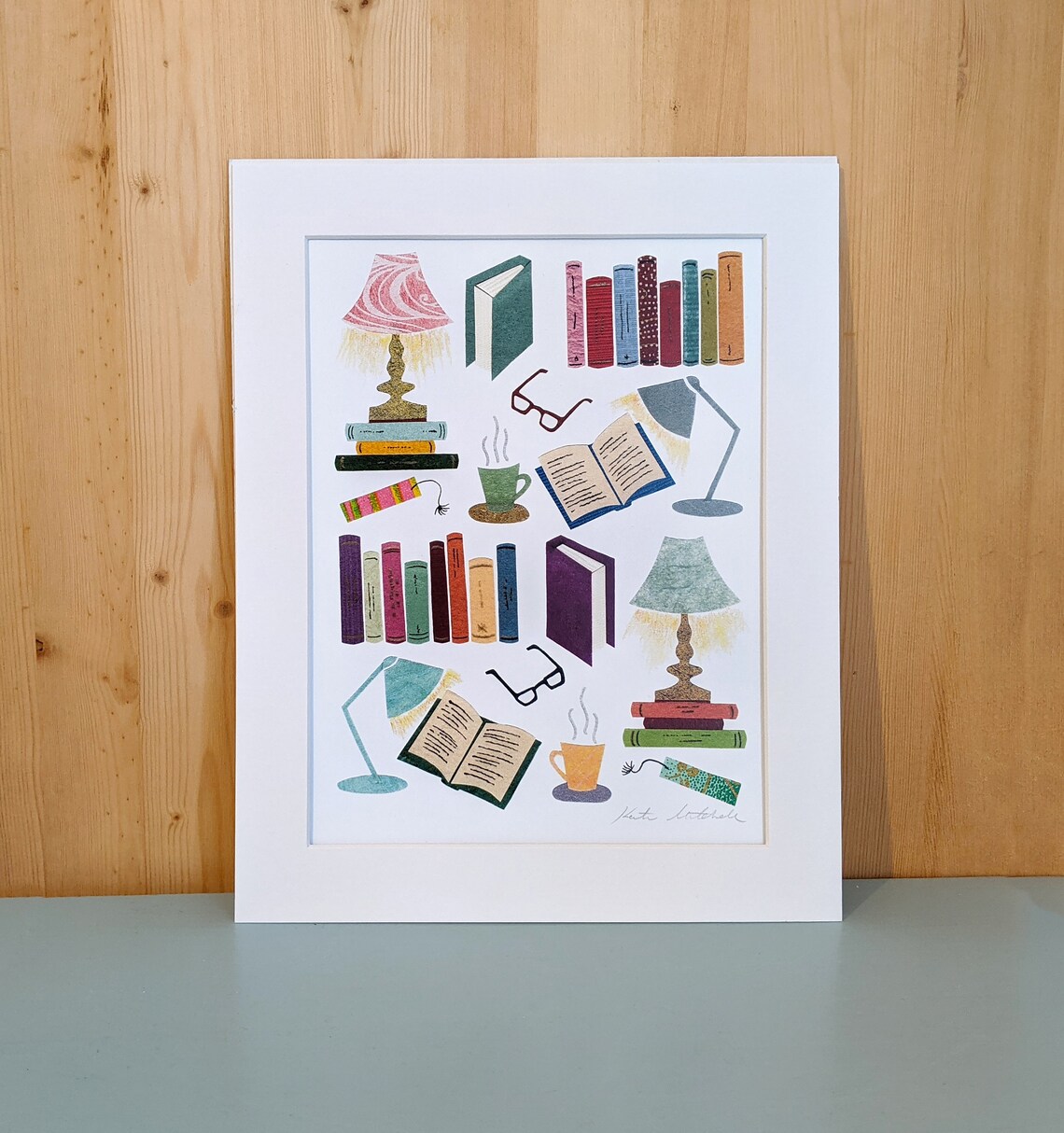 Book Lover Print - 8x10 Digital Art Print - Library Print - Reading ...