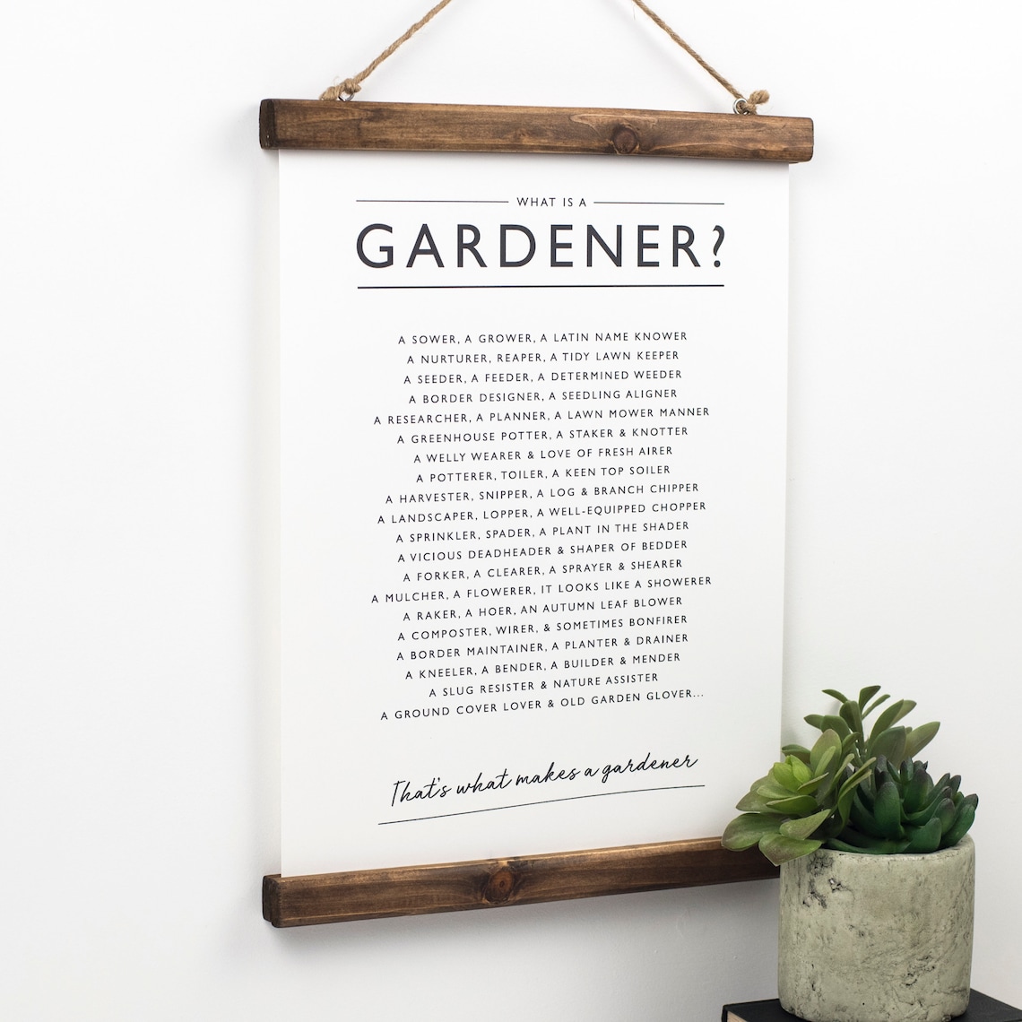Gardener Print - PDF Print - Gardener Poem - Gardener Poster - What is ...