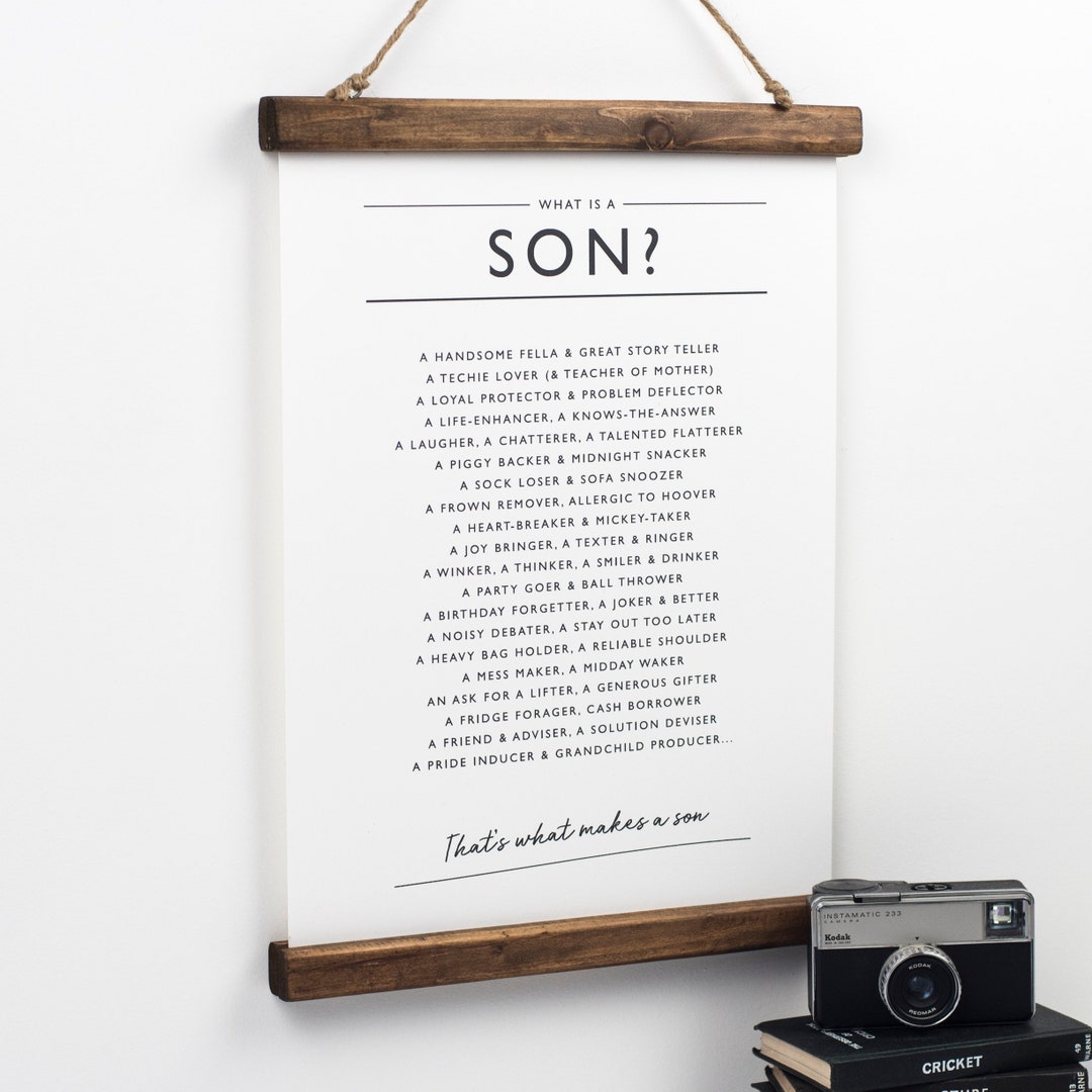 Son Print - PDF Print - Son Poem Print - Son Poster - Present for Son ...
