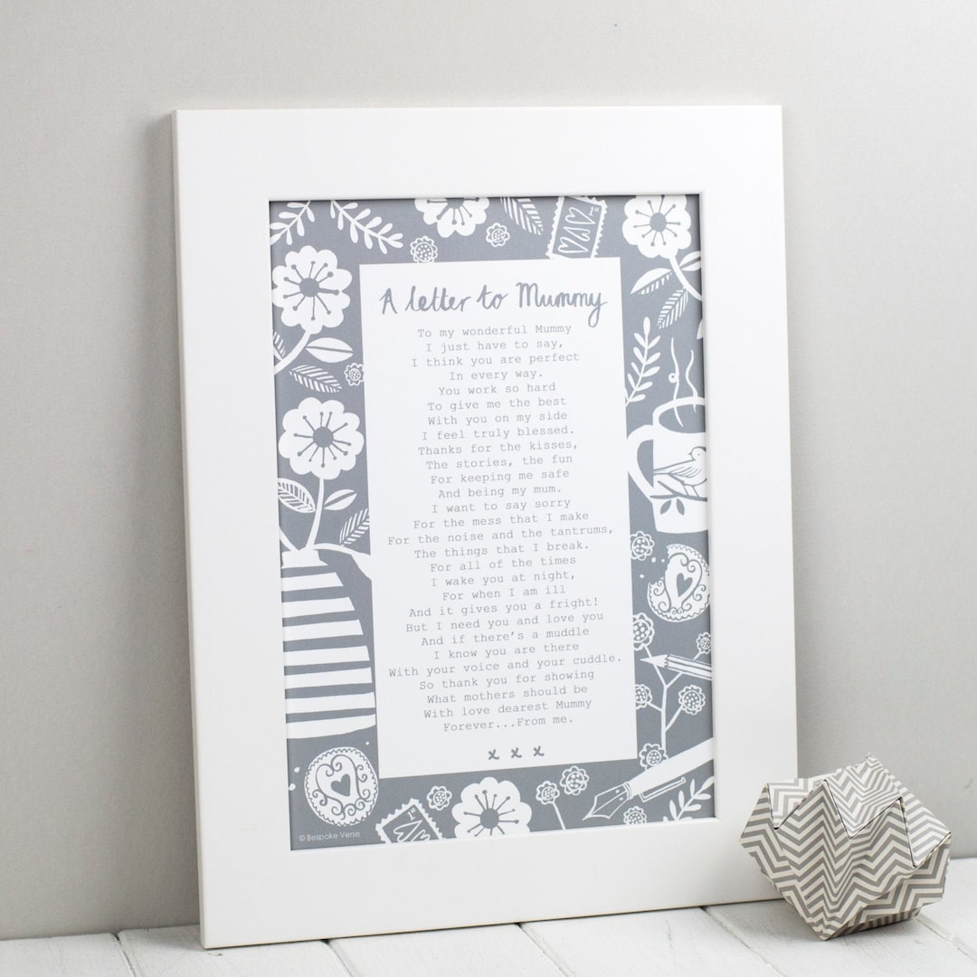 Mummy Poem - Mummy Print - PDF Print - Gift for Mummy - First Mothers ...