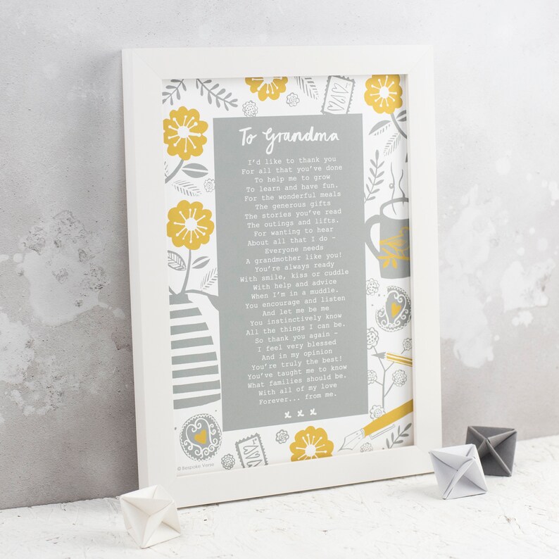 Grandma Poem - PDF Print - Grandmother Gift - Grandma Print - Letter to ...