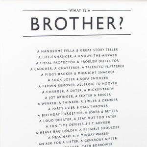Brother Print - PDF Print - Brother Poem - Brother Poster - Present for ...