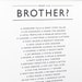 Brother Print PDF Print Brother Poem Brother Poster Present for Brother ...